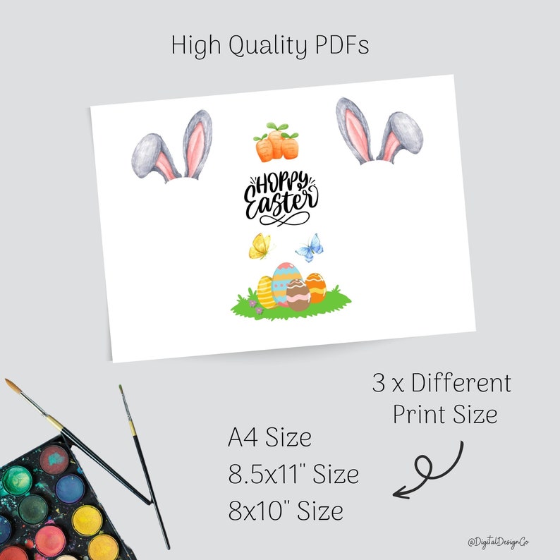 Hoppy Easter Bunnies Footprint Art Craft, Happy Easter, Easter Feet ...