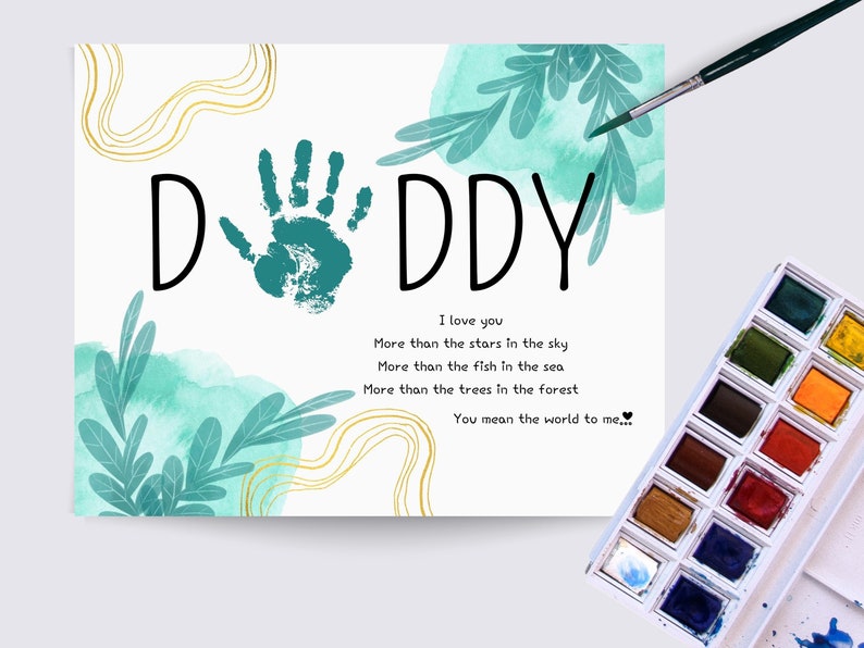 Daddy Poem Dad Handprint Art Craft Father's Day Kids - Etsy