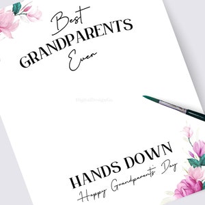 Best Grandparents Ever Hands Down Grandparents Day Handprint - Etsy