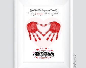 Flower Handprint Art Craft, Rose Handprint, Valentine's Day Handprint ...