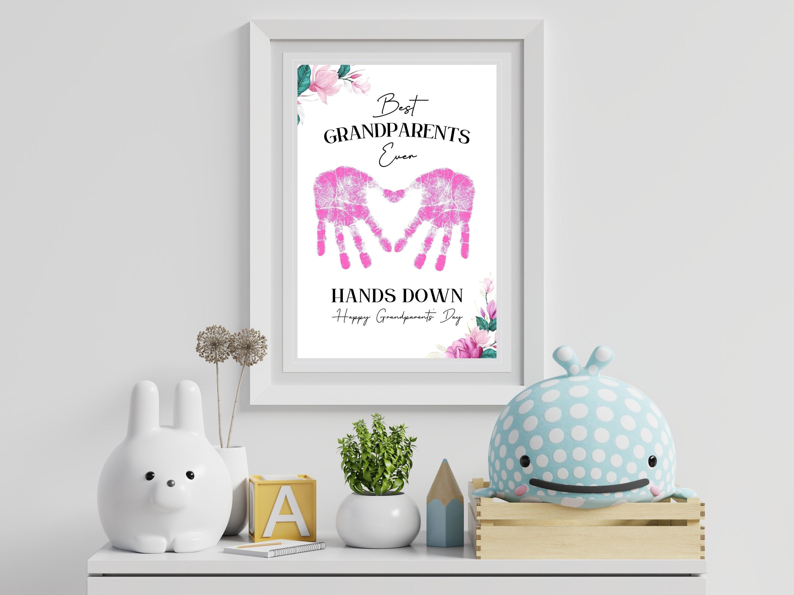 Best Grandparents Ever Hands Down Grandparents Day Handprint - Etsy