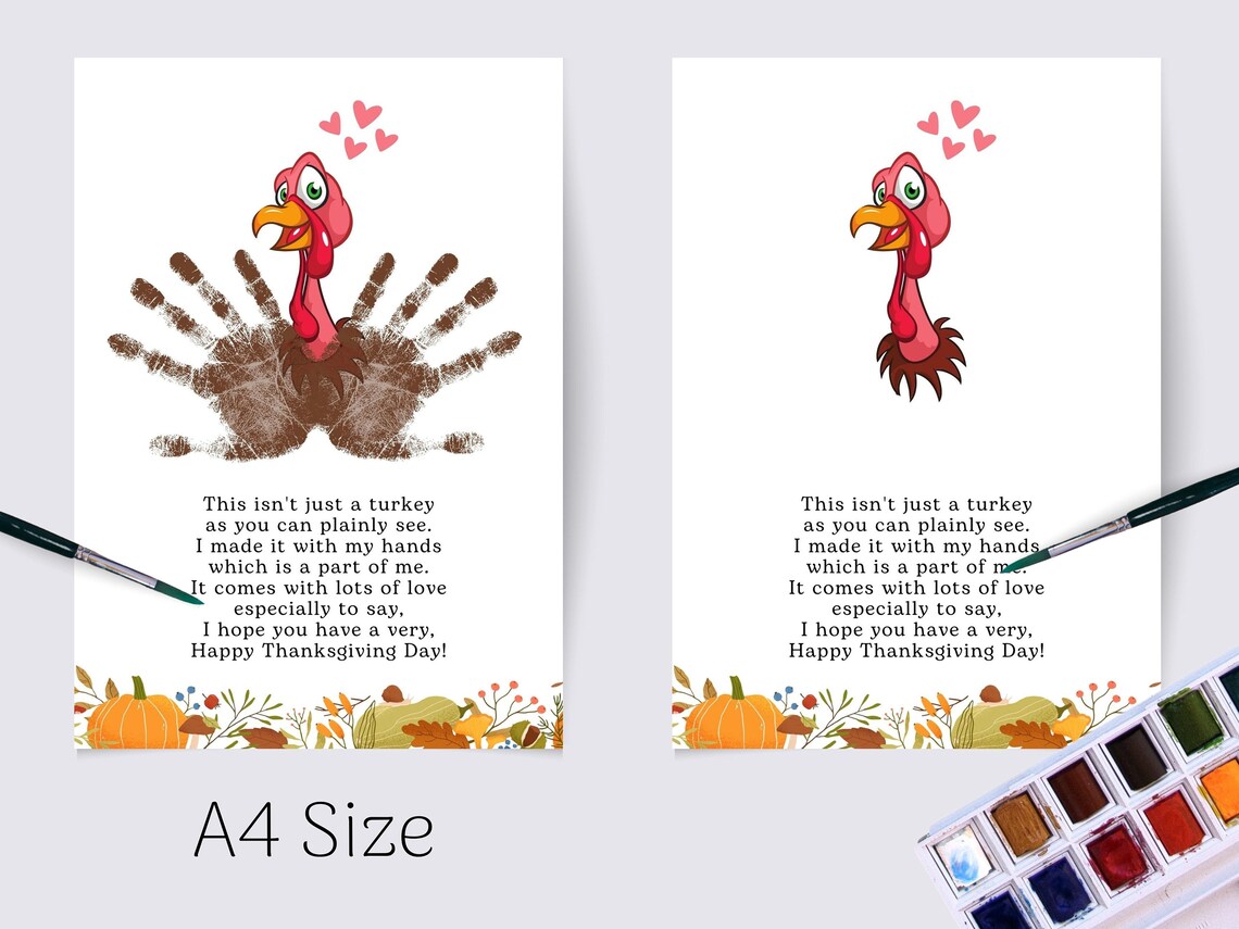 Turkey Handprint Art Turkey Poem Thanksgiving Handprint Art - Etsy