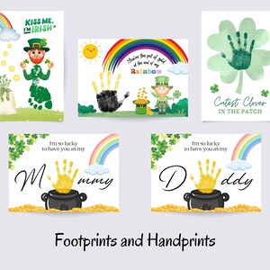 St Patricks Day Handprint Footprint Art Craft Bundle, Daddy Mommy ...