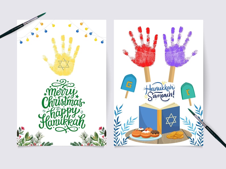 Hanukkah Handprint Footprint Fingerprint Art Craft Hanukkah - Etsy
