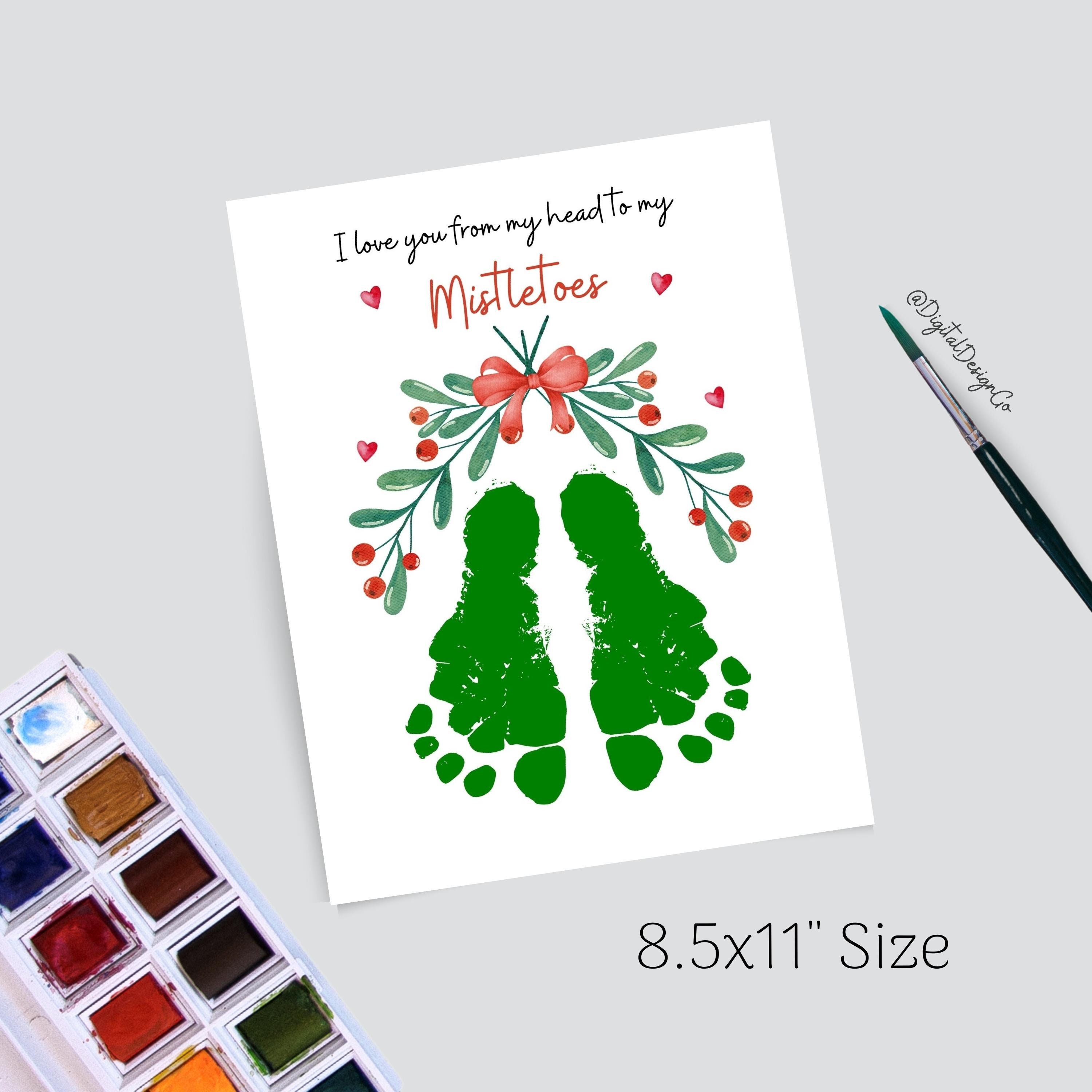 Mistletoe Footprint Art Craft, Baby Toddler, Holiday Christmas, DIY ...