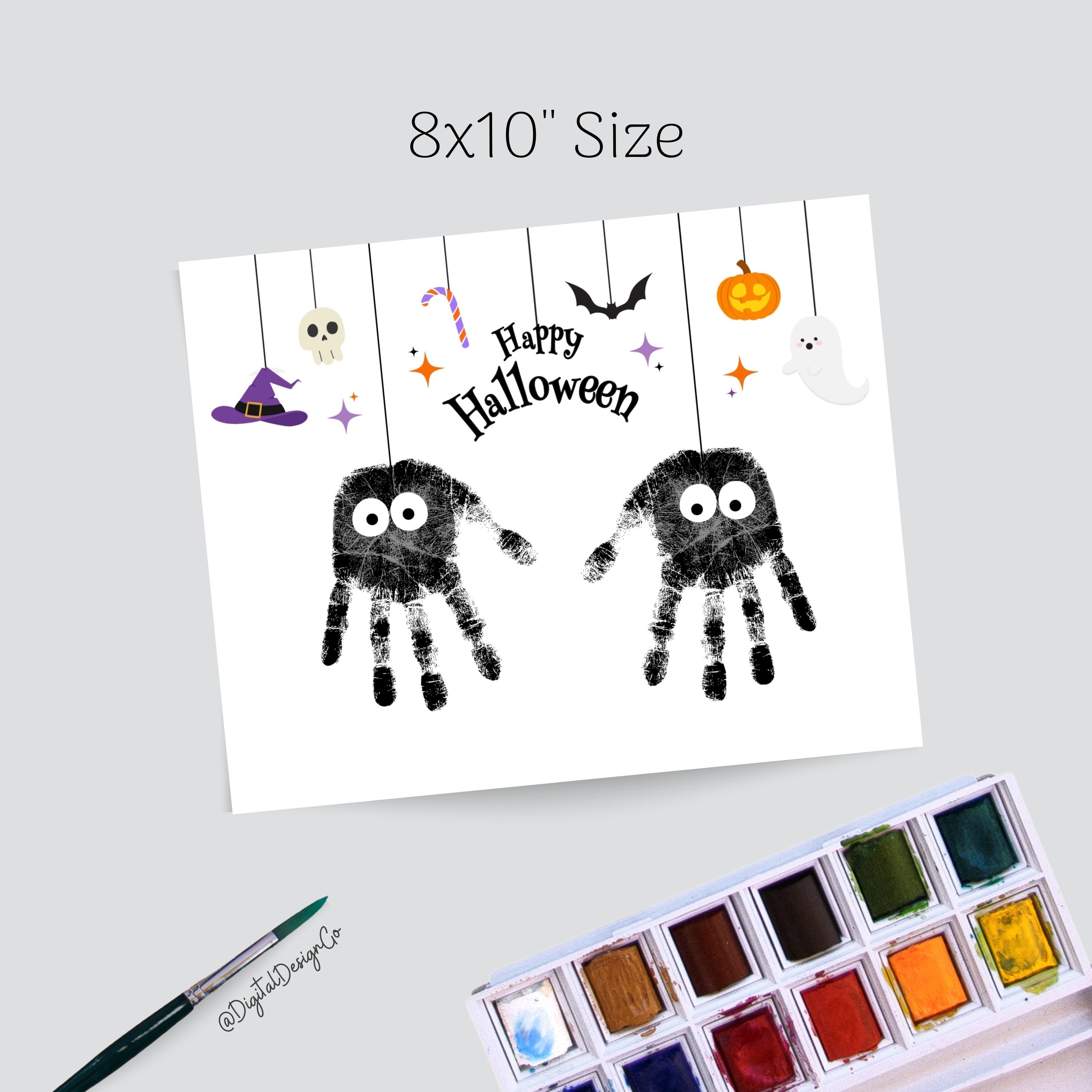 Halloween Handprint Art, Spider Handprint Craft, Kids Baby Toddler, DIY ...