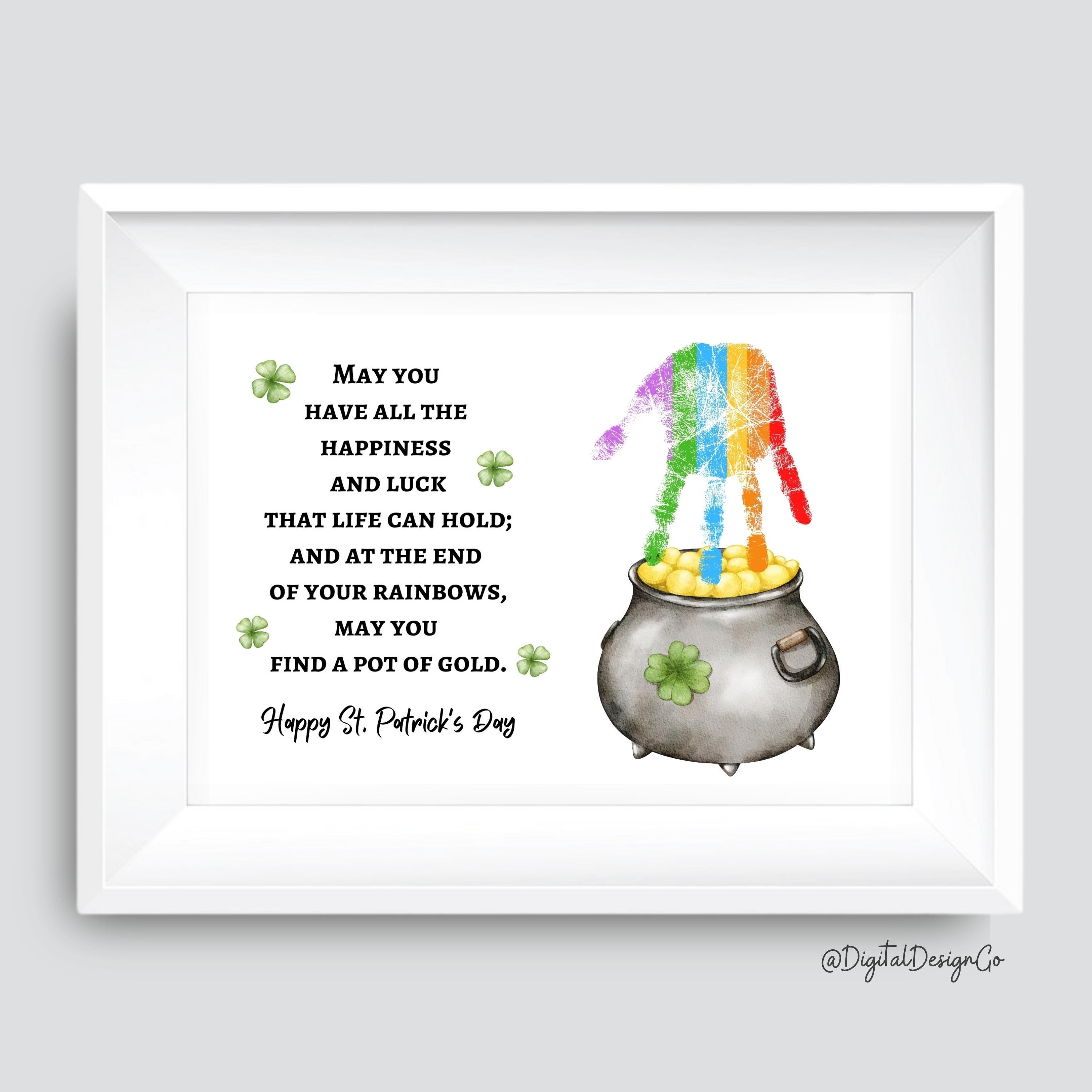 Rainbow Handprint Craft, Pot of Gold Poem, Happy St Patrick's Day ...