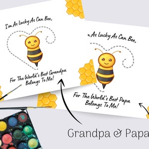 Grandpa & Papa Handprint Craft, Personalized Card, Printable Gift, Bee ...
