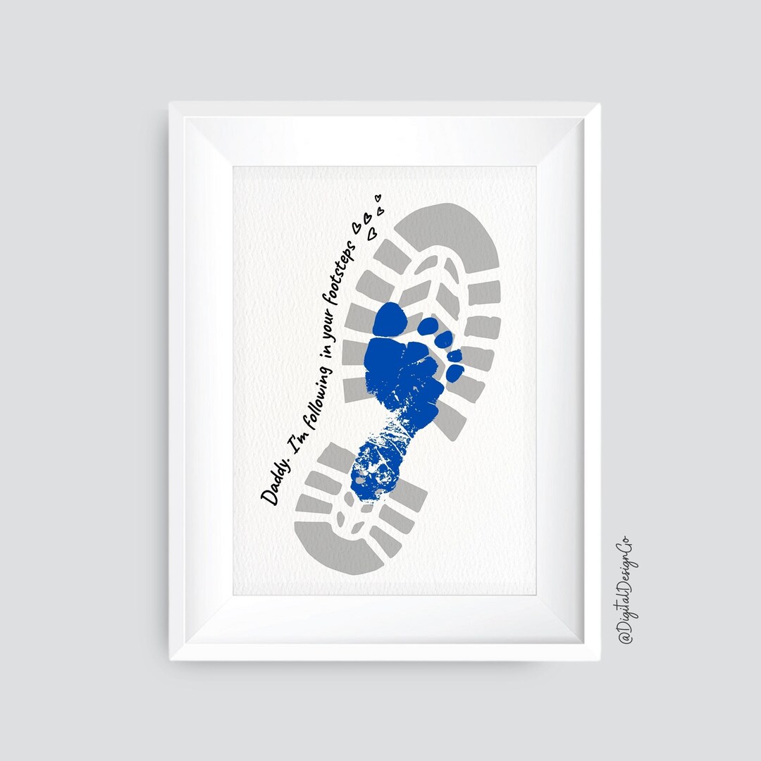Fathers Day, Daddy Following in Your Footsteps, Footprint Art, Birthday ...