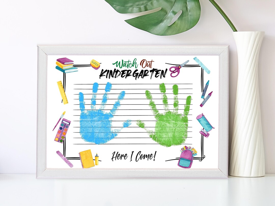 Kindergarten Handprint Art, 1st Day First Day, Starting School Kindy ...