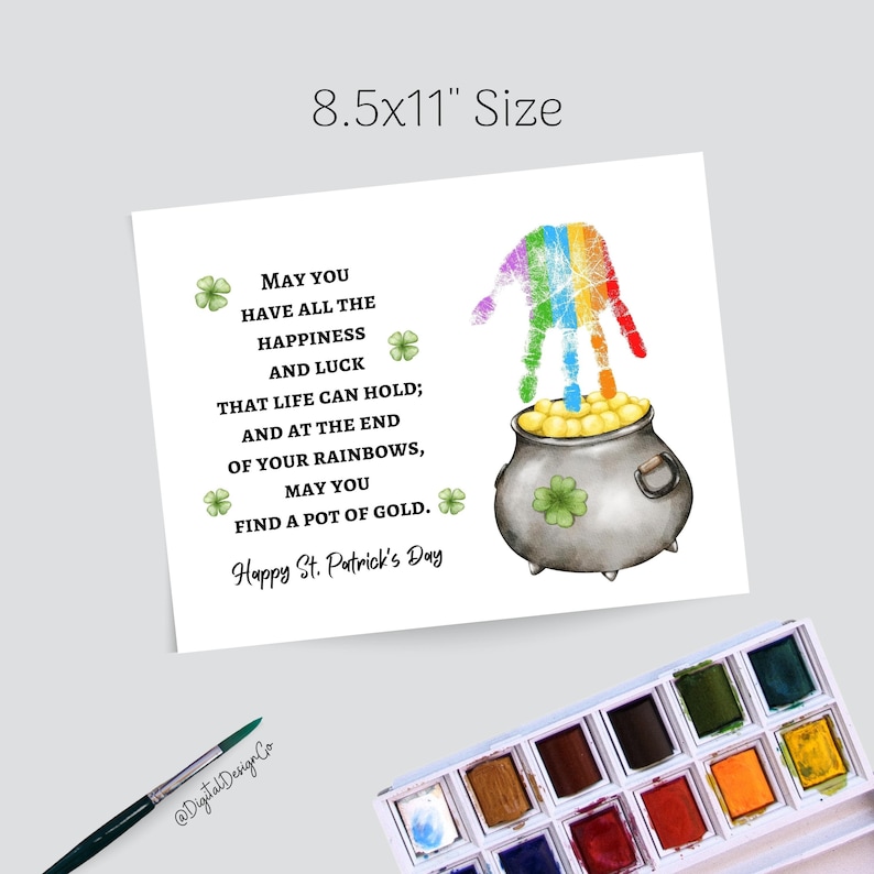 Rainbow Handprint Craft, Pot of Gold Poem, Happy St Patrick's Day ...