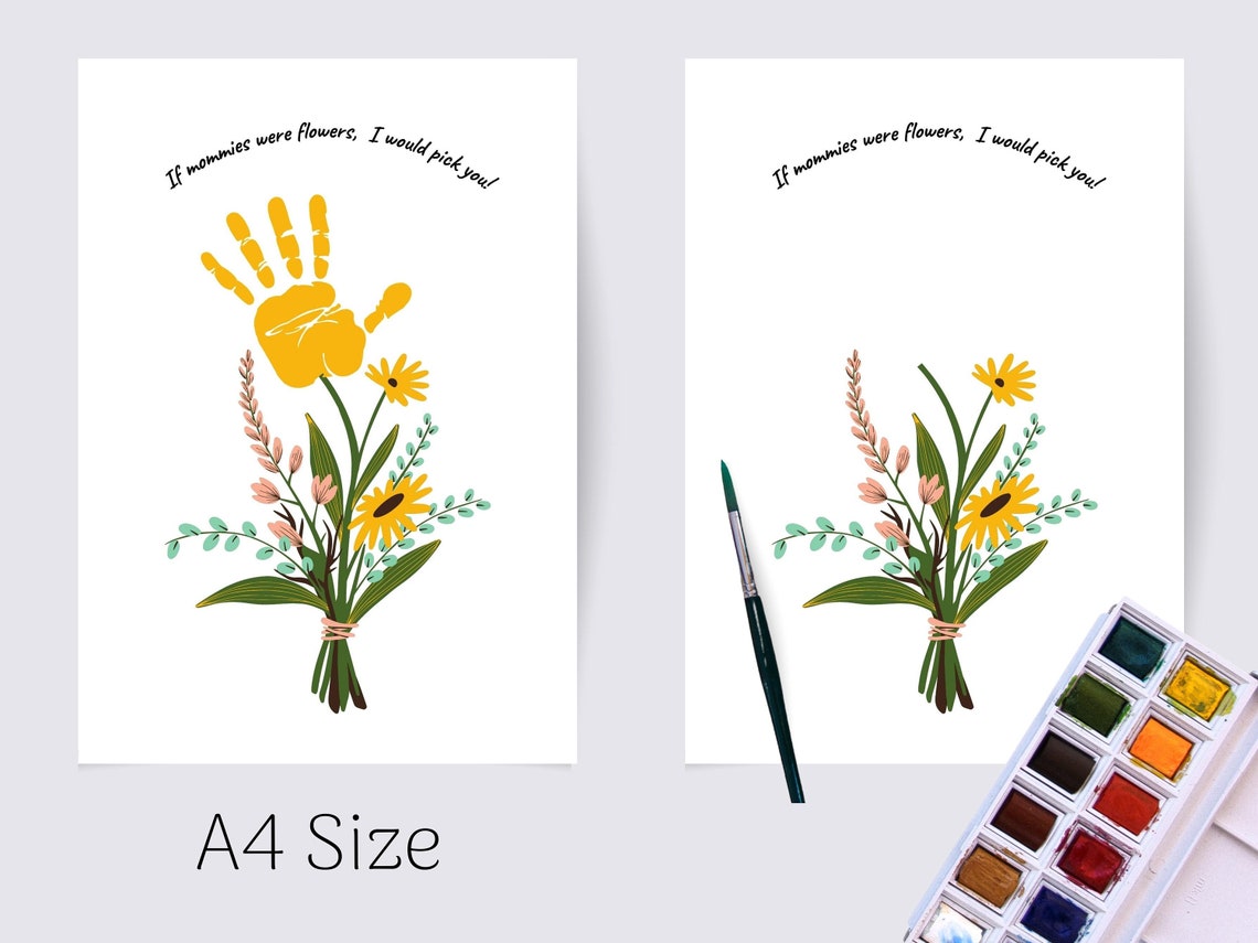 Handprint Art Flower Bouquet Souvenir Crafts Happy - Etsy