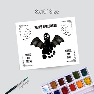 Halloween Footprint Art, Bat Footprint Craft, Trick or Treat Smell My ...