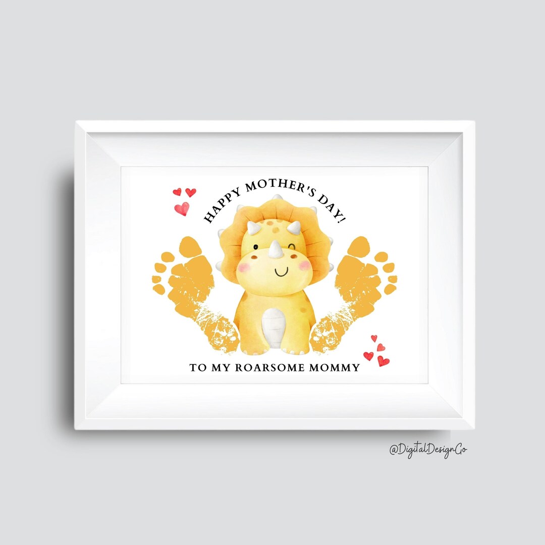 Mother's Day Dino Footprint Craft, Roarsome Mommy, Dinosaur Footprint ...