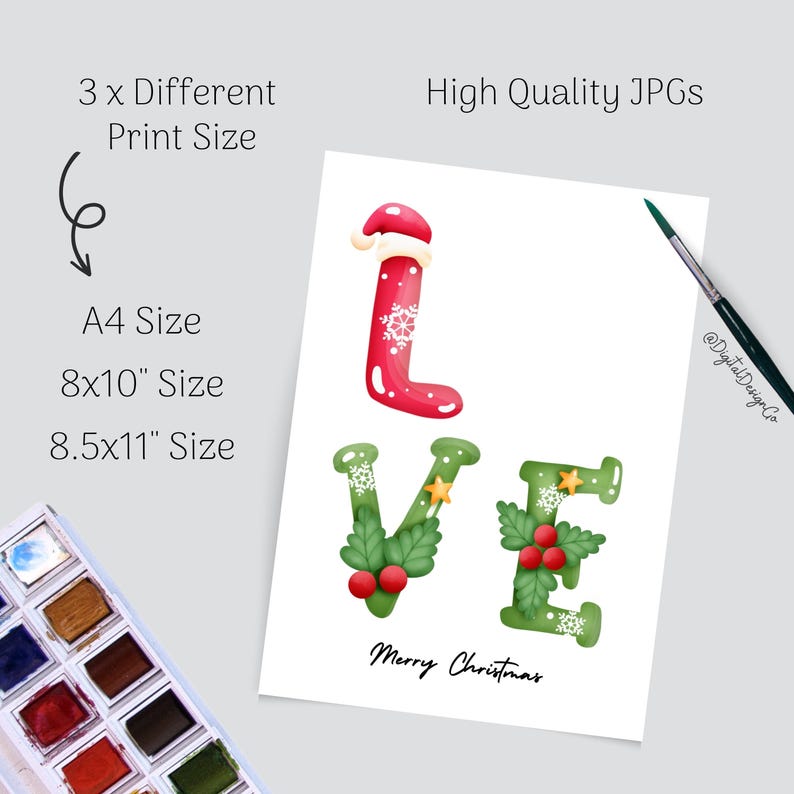 Love Handprint Art Craft, Merry Christmas Handprint Craft, DIY Craft ...