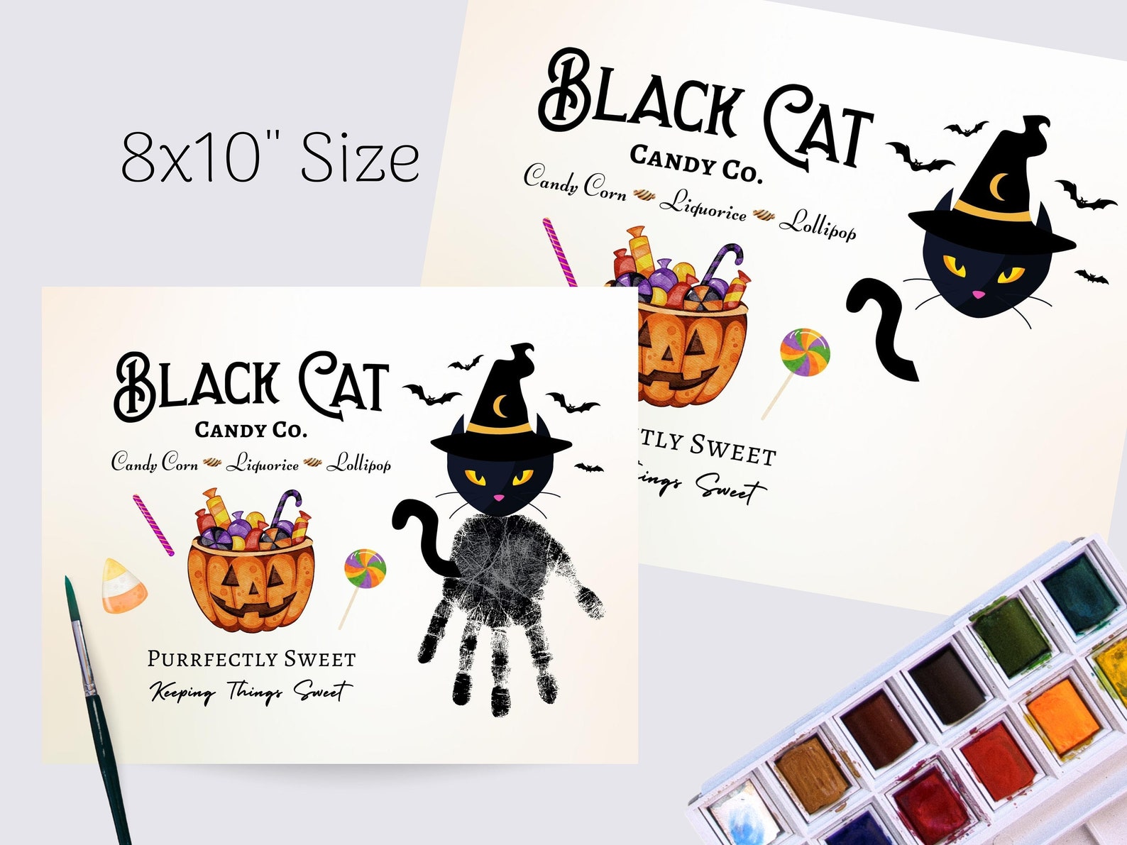 Black Cat Handprint Craft Halloween Handprint Art for Kids - Etsy