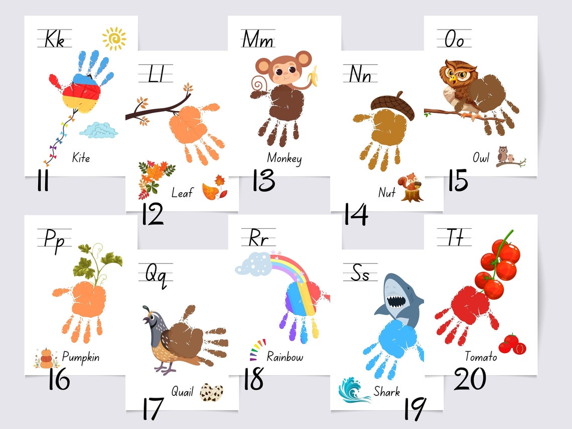 Alphabet Handprint Art My Handprint Alphabet Book Baby - Etsy UK