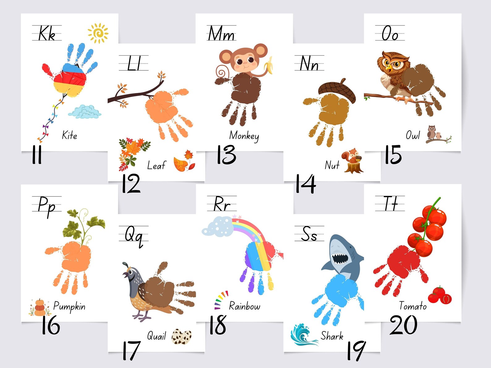 Alphabet Handprint Art My Handprint Alphabet Book Baby - Etsy