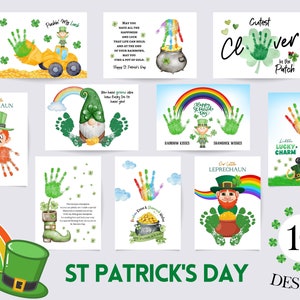 St Patrick's Day Handprint Footprint Craft Bundle Clover - Etsy