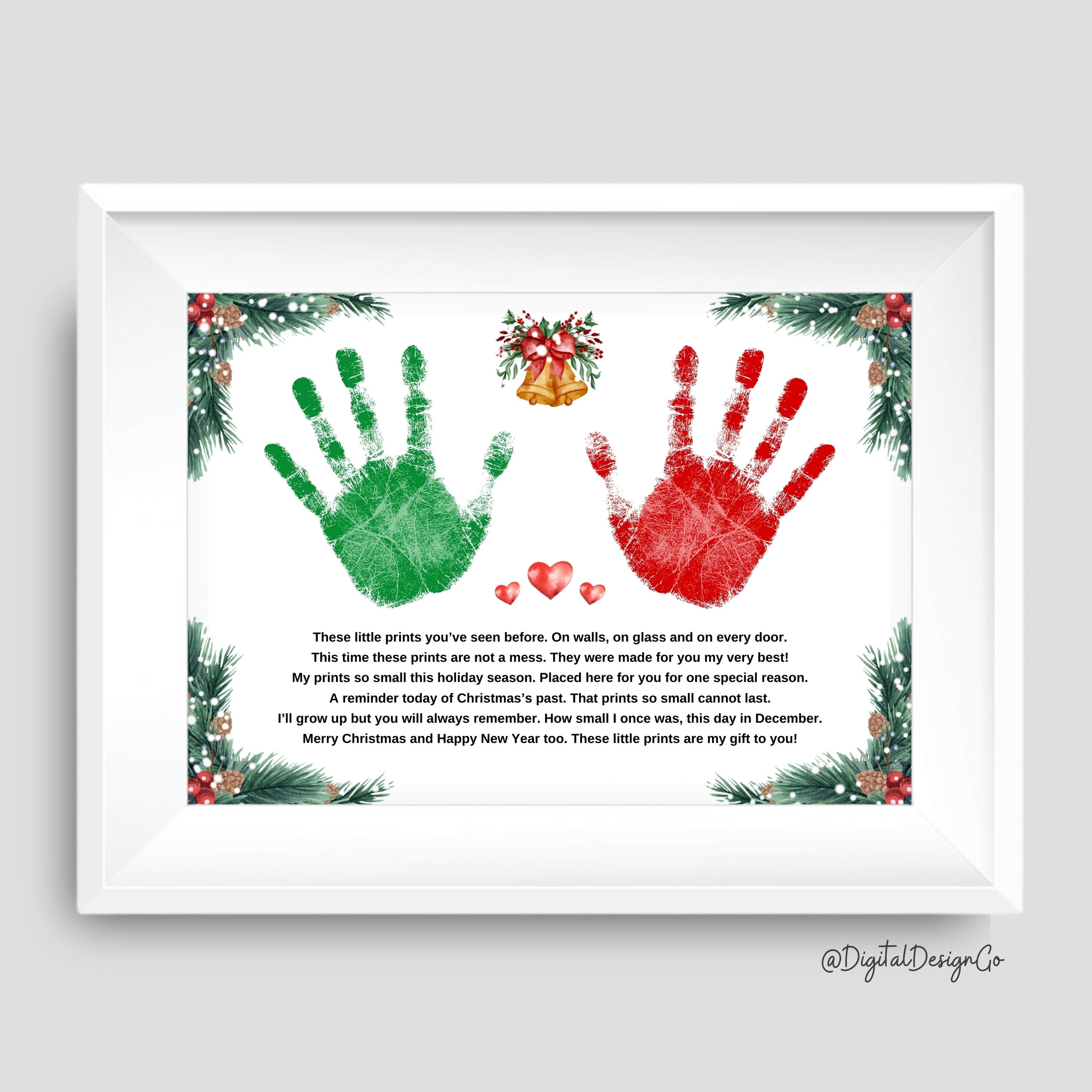 Christmas Poem Handprint Art Craft, Christmas Gift, Xmas Craft for Kids ...