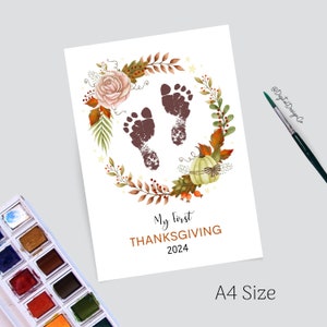 Thanksgiving Handprint Footprint Art, My First Thanksgiving, Baby ...