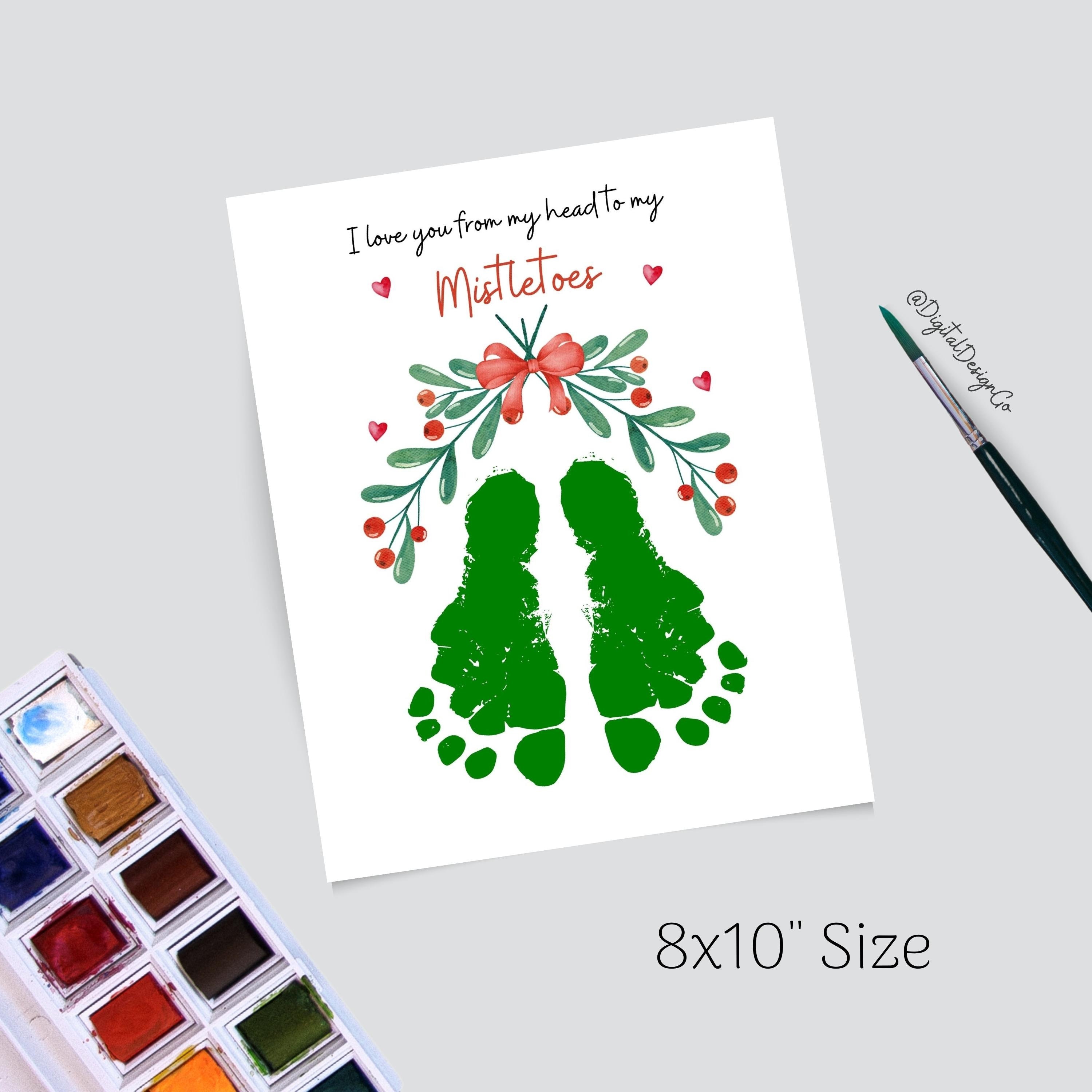 Mistletoe Footprint Art Craft, Baby Toddler, Holiday Christmas, DIY ...