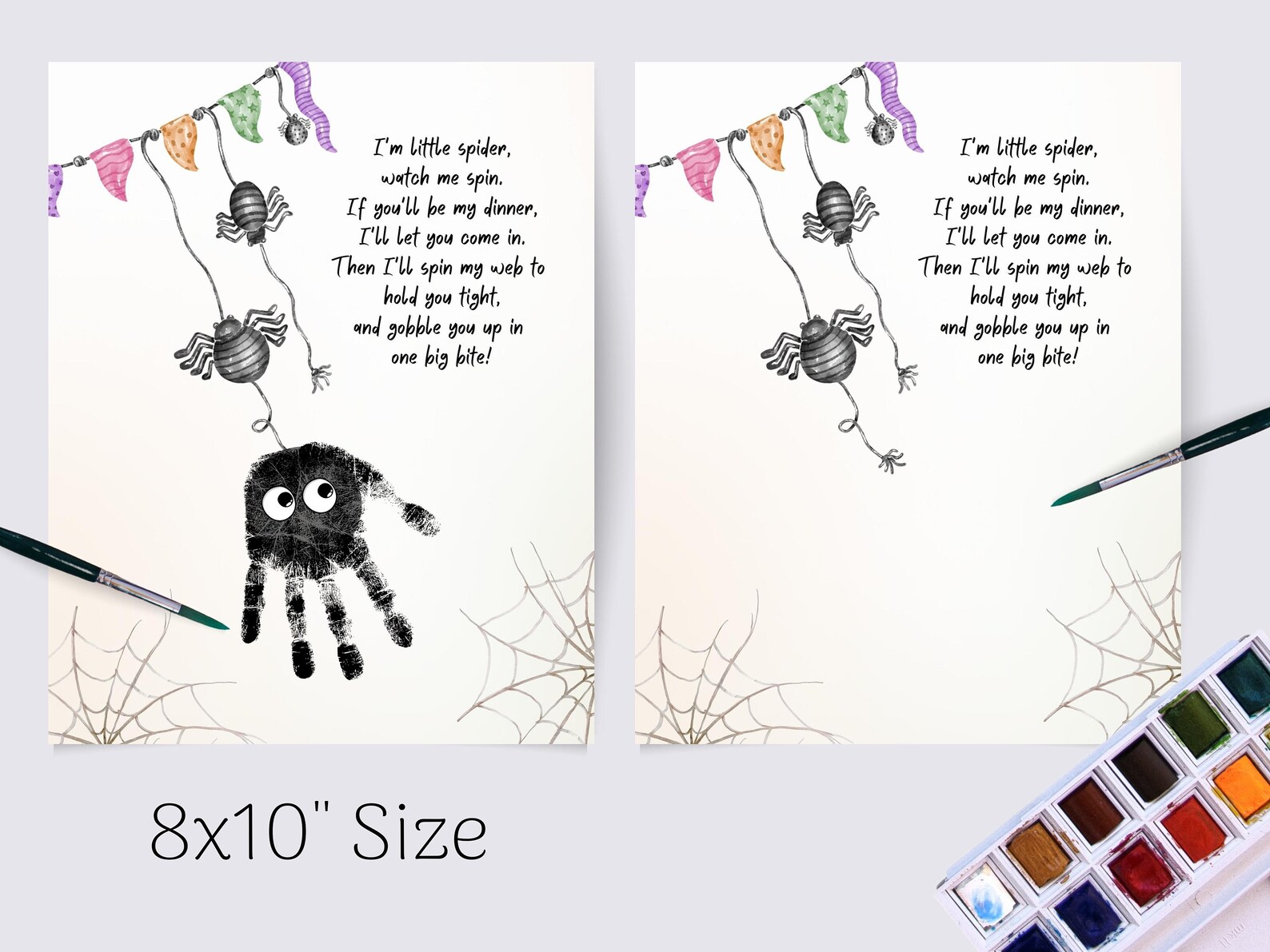 Halloween Spider Handprint Footprint Art Craft Spider Poem - Etsy