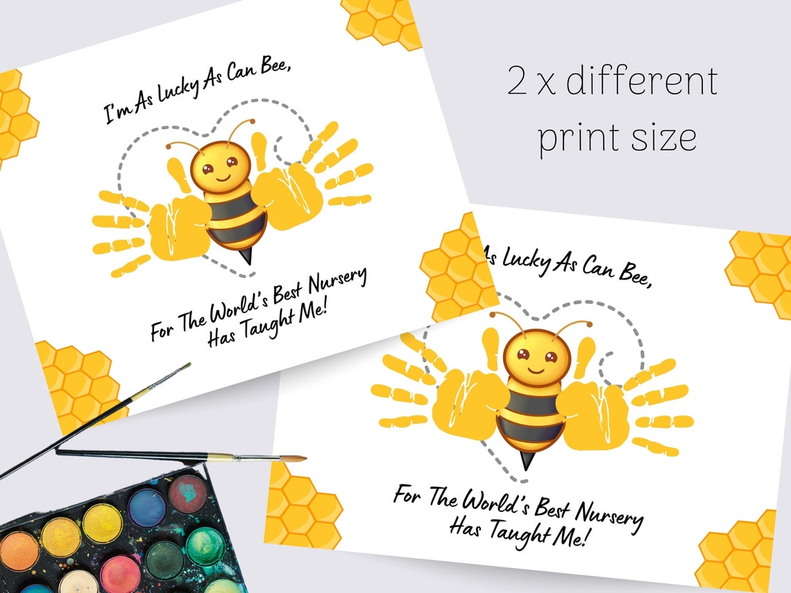 Bee Handprint Art Busy Bees Back to School Gift for - Etsy