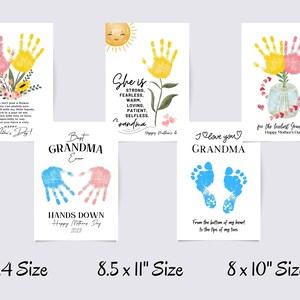 Mother's Day Bundle for Grandma, Footprint Art Craft, Handprint Art ...