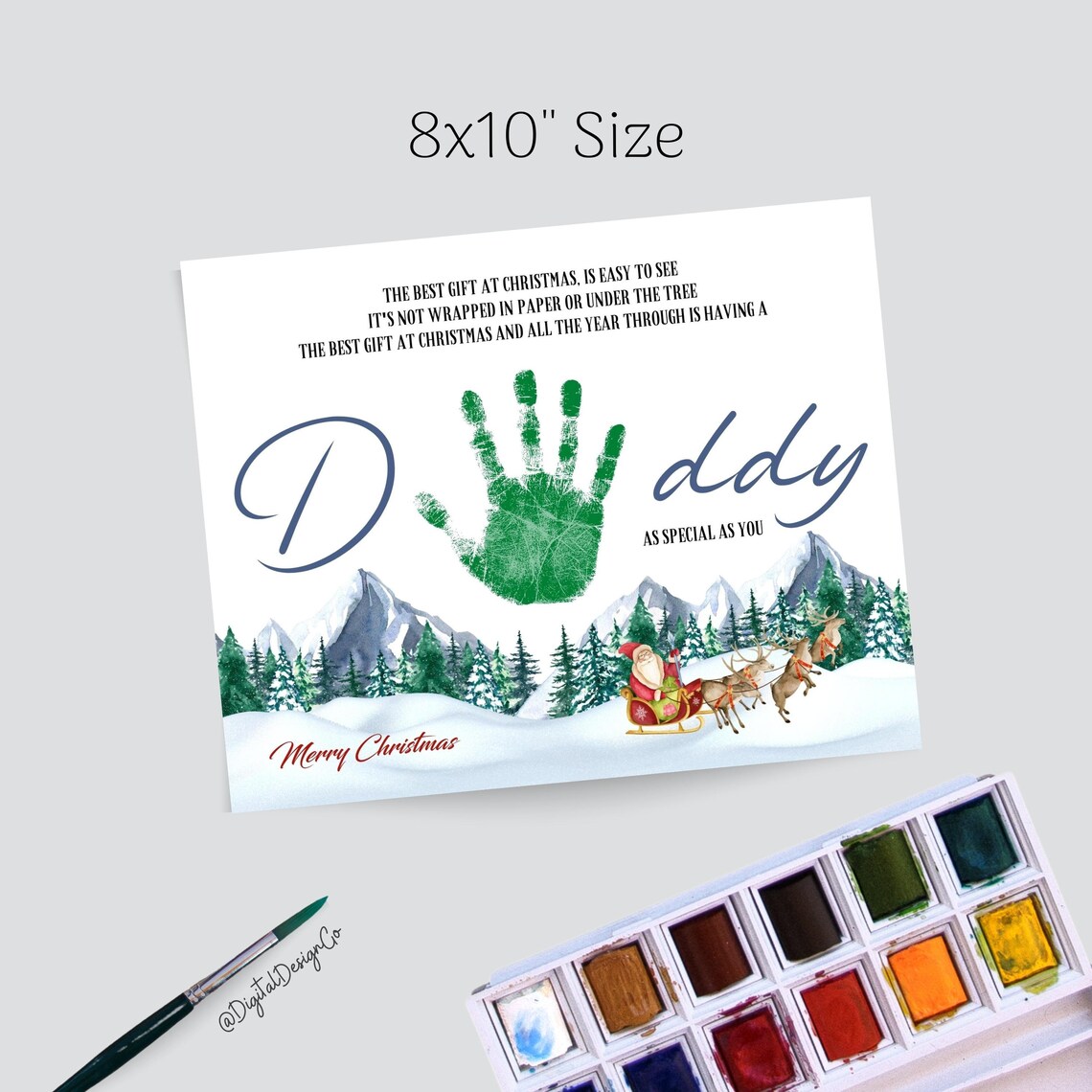Christmas Daddy Poem Handprint Art Merry Christmas Xmas - Etsy