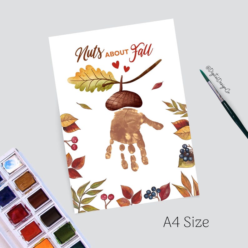 Nuts About Fall / Acorn Handprint Art / Acorn Seosan Fall Craft / Kids ...