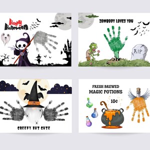 Halloween Handprint Footprint Fingerprint Craft Bundle, Halloween ...