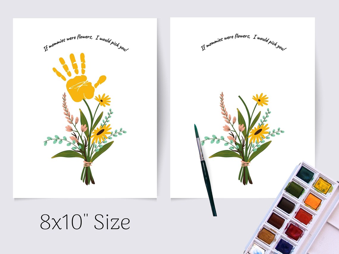 Handprint Art Flower Bouquet Souvenir Crafts Happy - Etsy