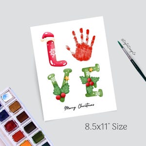 Love Handprint Art Craft, Merry Christmas Handprint Craft, DIY Craft ...