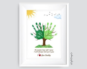 25 Design Fathers Day Handprint Footprint Keepsake for Dad, DIY ...