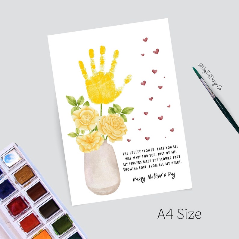 Mother's Day Poem, Mothers Day Handprint Craft, Flower Handprint Art ...