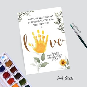 Happy Thanksgiving Poem Handprint Art, Love Sunflower Handprint Craft ...