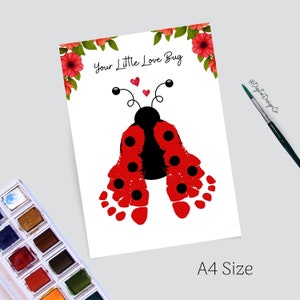 Your Little Love Bug Footprint Craft, Valentines Day, Kids Baby Toddler ...