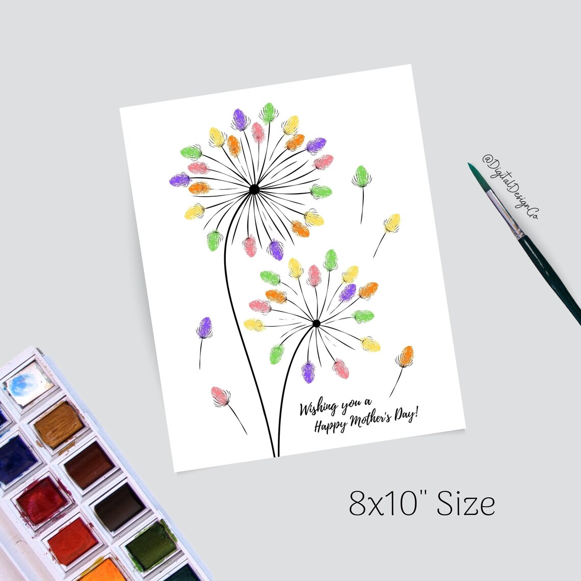 Mothers Day Fingerprint, Happy Mothers Day, Mothers Day Flower Craft ...