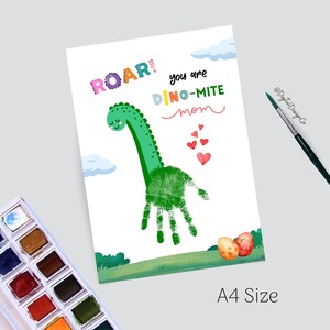 Dinosaur Handprint Craft, Roar You Are Dino-mite Mom, Mothers Day Dino ...