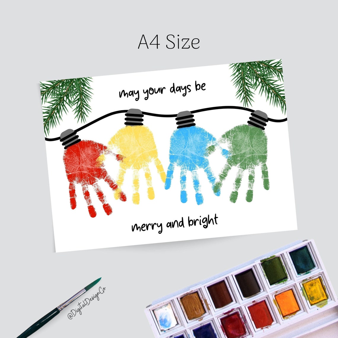 Christmas Lights Handprint Art Craft Christmas Handprint - Etsy