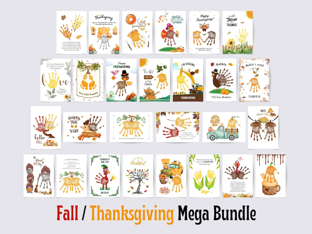 Fall Thanksgiving Mega Bundle Thanksgiving Handprint - Etsy