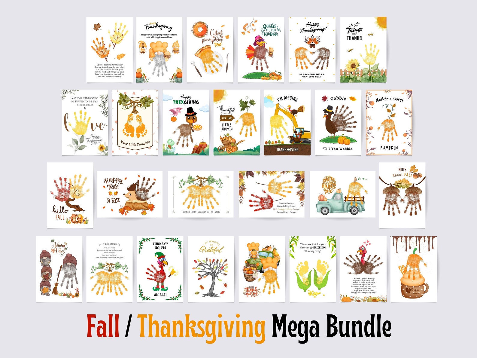 Fall Thanksgiving Mega Bundle Thanksgiving Handprint - Etsy