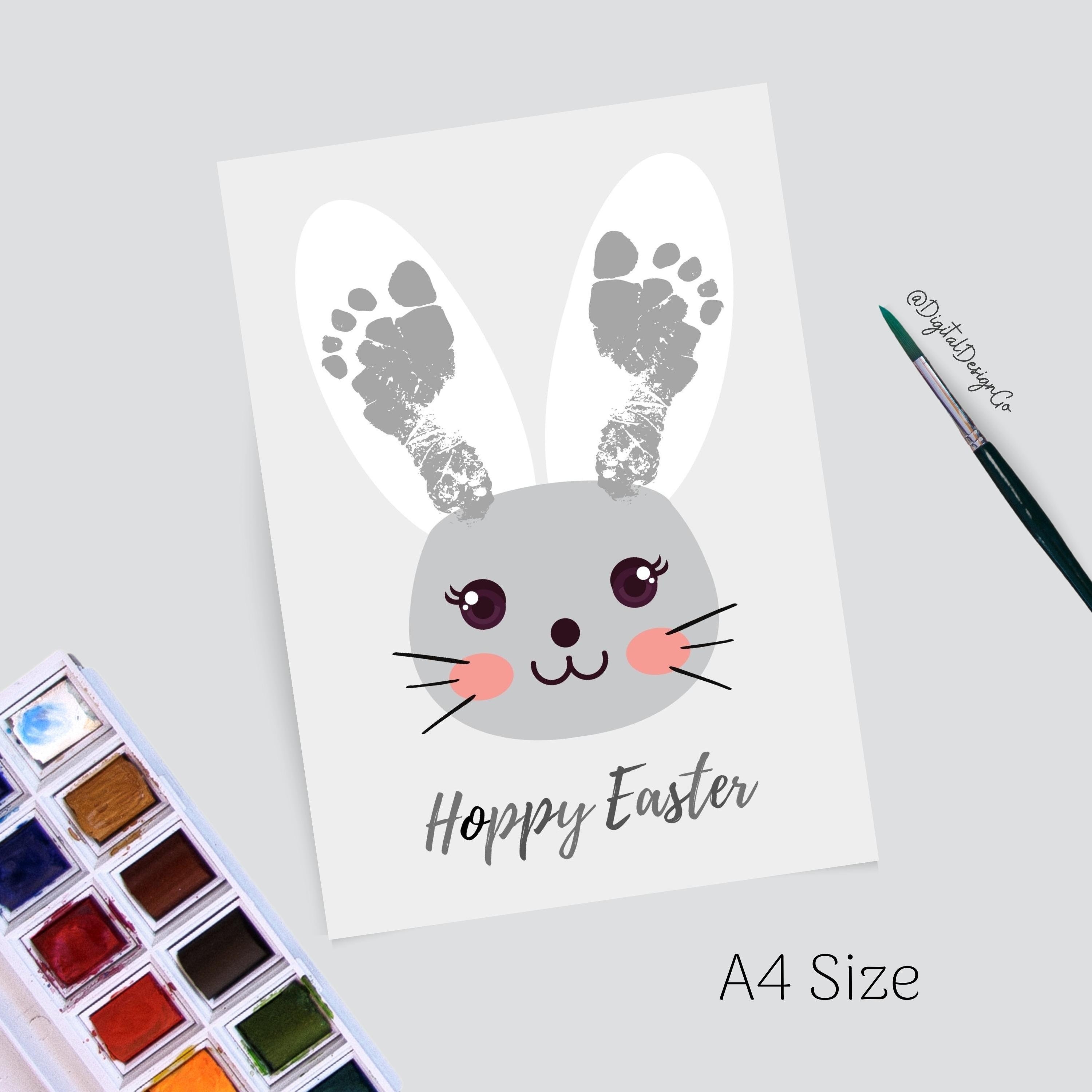 Easter Footprint Craft Handprint Art Hoppy Easter Toddler - Etsy