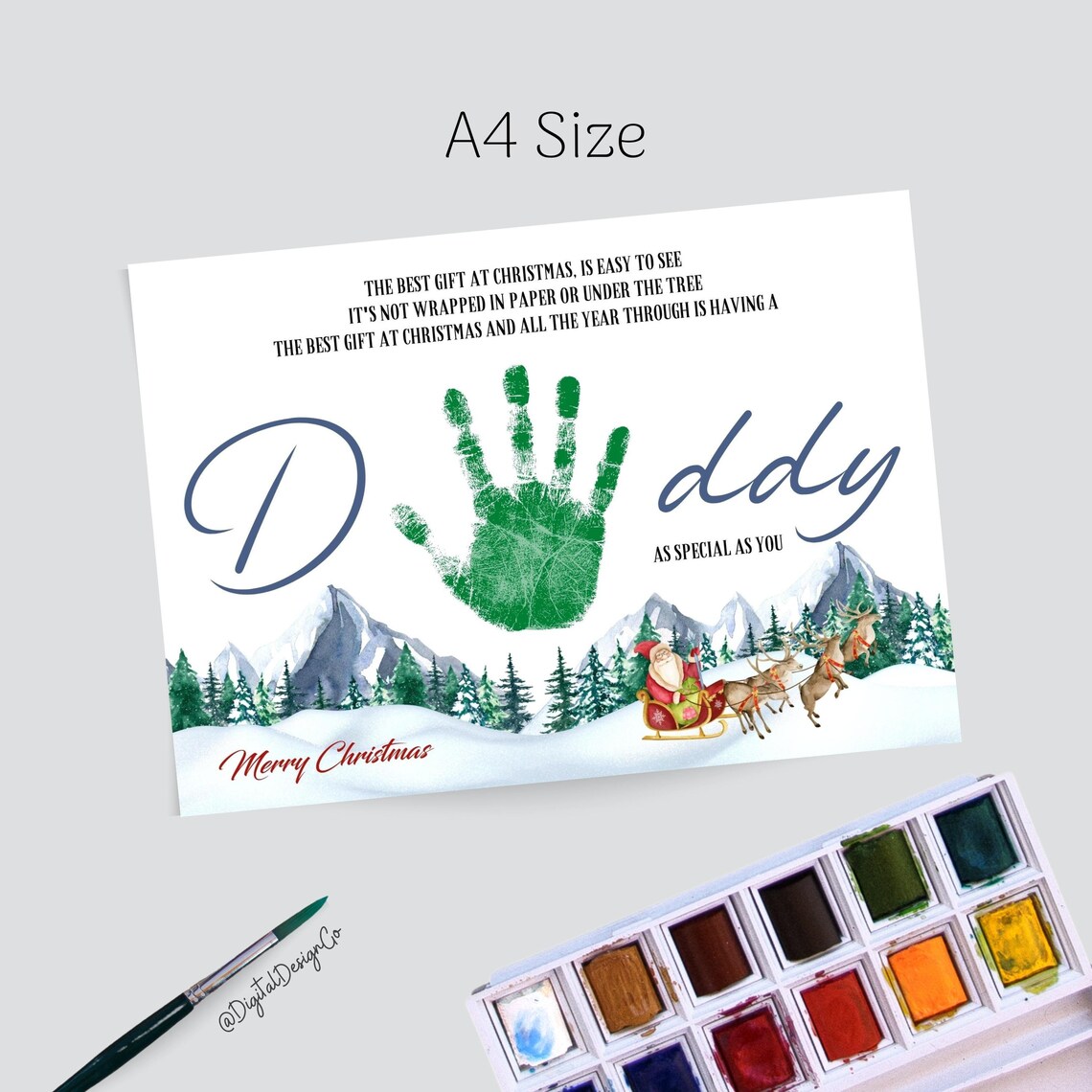 Christmas Daddy Poem Handprint Art Merry Christmas Xmas - Etsy