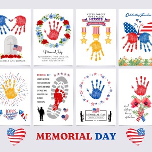 Memorial Day Handprint Footprint Art Craft for Kids Baby Toddler ...