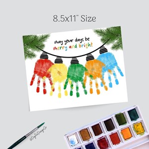 Christmas Lights Handprint Art Craft, May Your Days Be Merry and Bright ...