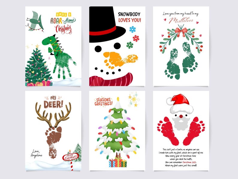 Christmas Handprint Footprint Art Craft, Christmas Bundle, Kids Baby ...