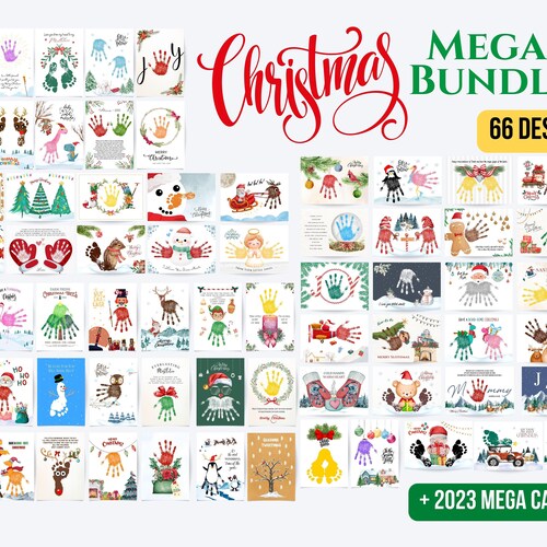 Christmas Handprint Craft Bundle Handprint Art Christmas - Etsy