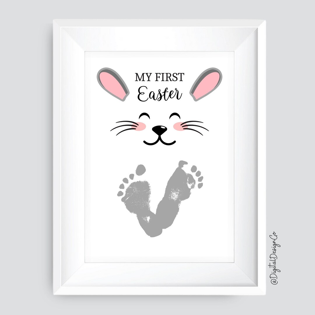 My First Easter, Bunny Footprint Art Craft, Baby Toddler, Keepsake ...